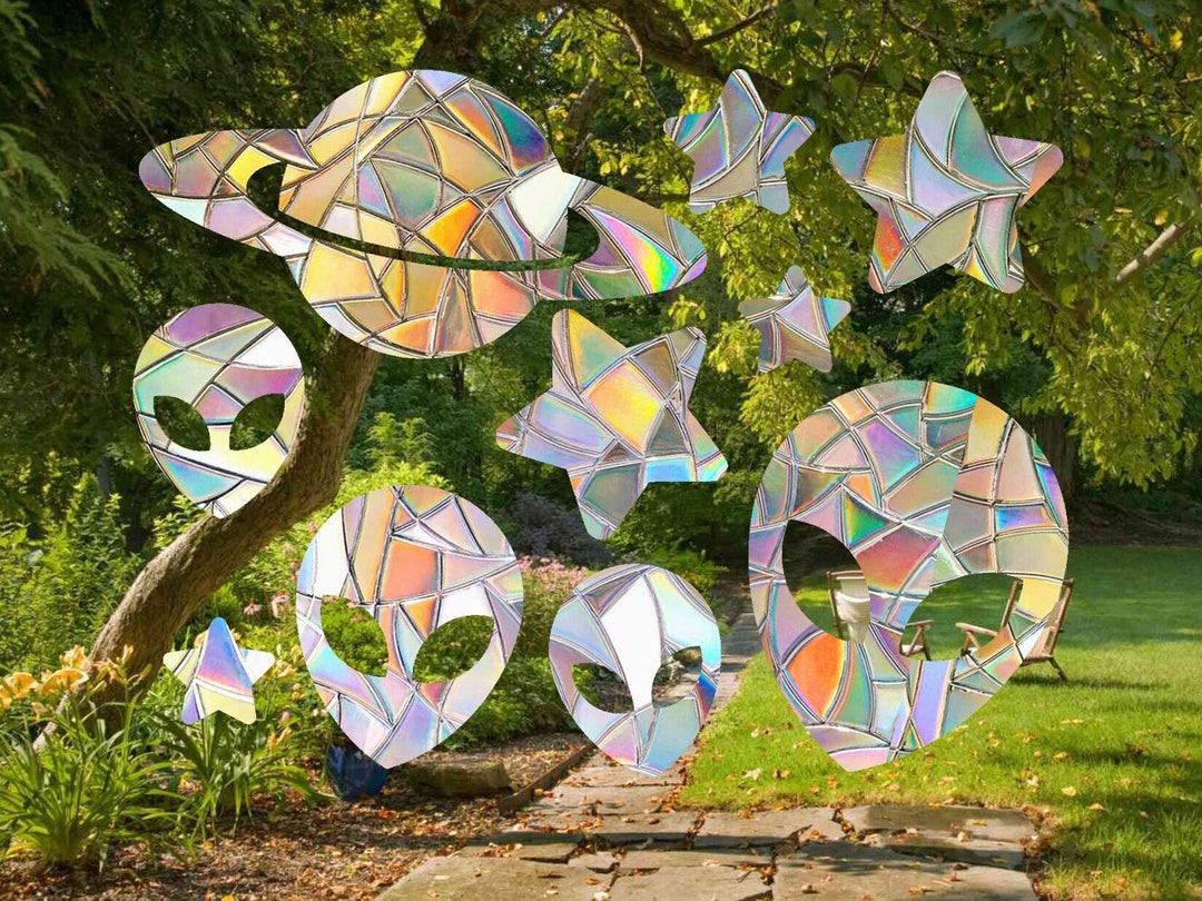 Space Suncatcher Pack - Window Decal, Sticker, Rainbows, UFO, Aliens ...