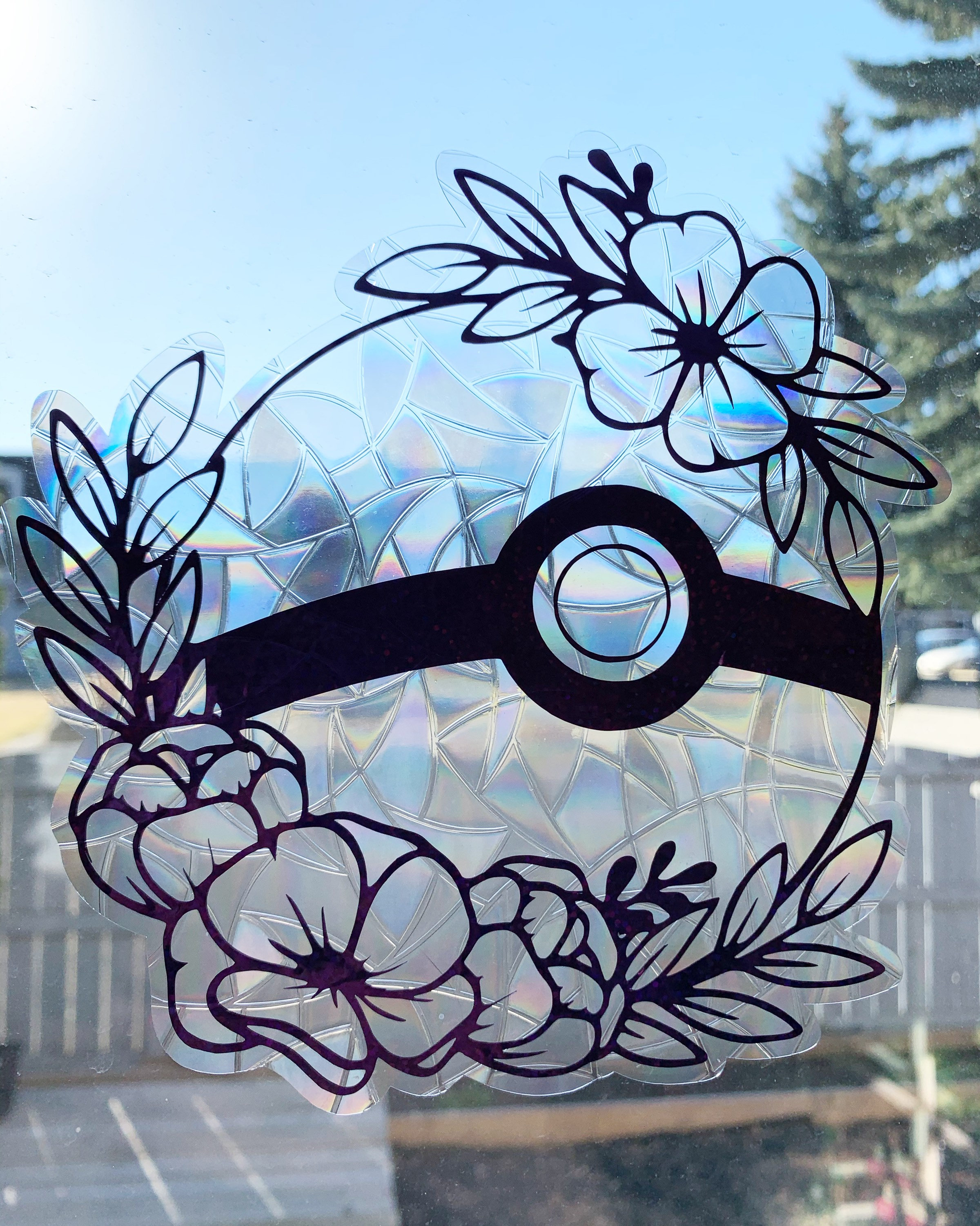 Pokeball Suncatcher Window decal sticker rainbows prism | Etsy