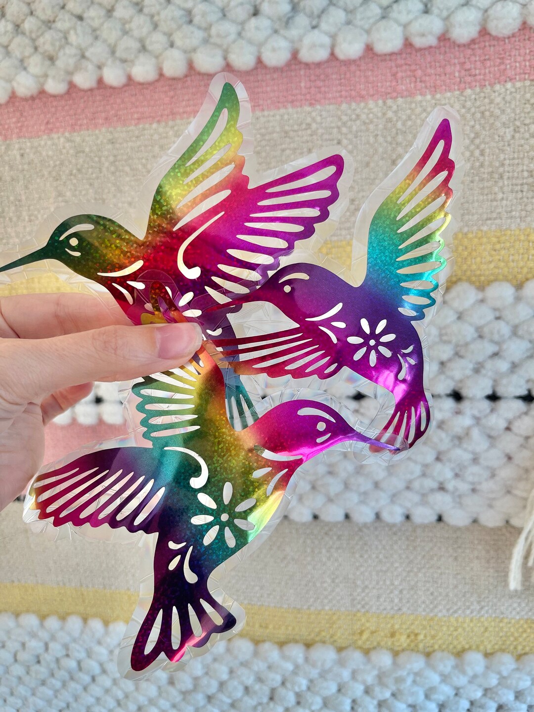 Hummingbird Suncatchers - Window Cling, Rainbow Maker, Reusable ...