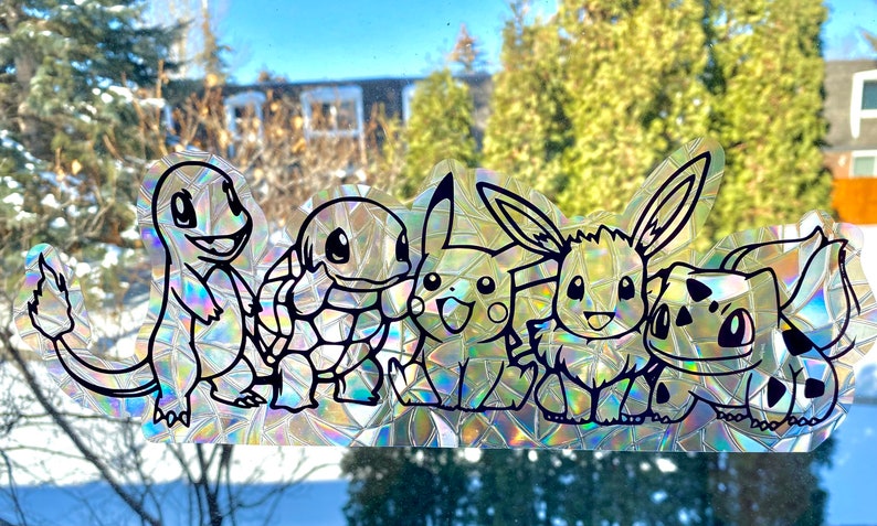 Pokémon Starter Border Suncatcher - Rainbow Maker Window Cling, Bird ...