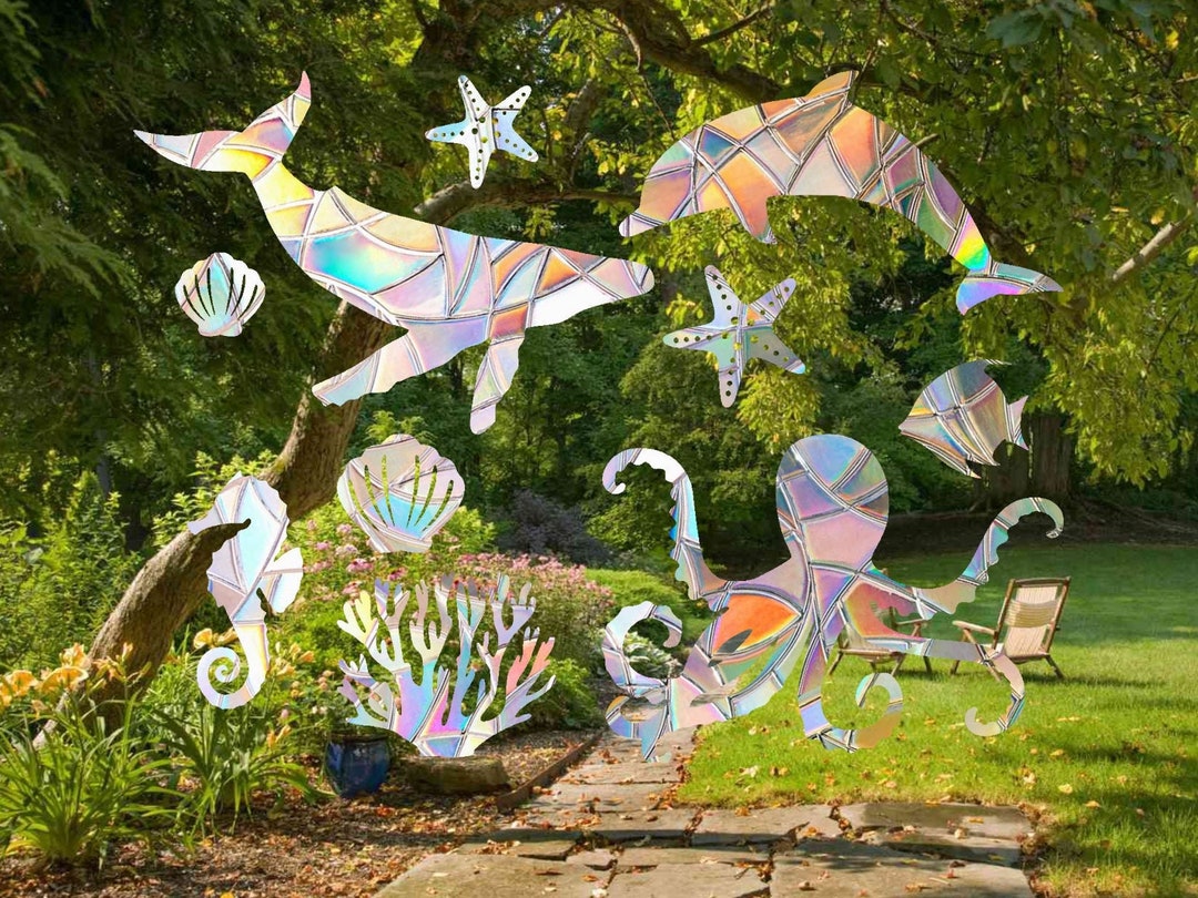 Ocean Animals Suncatcher Pack - Window Cling, Rainbow Maker, Reusable ...