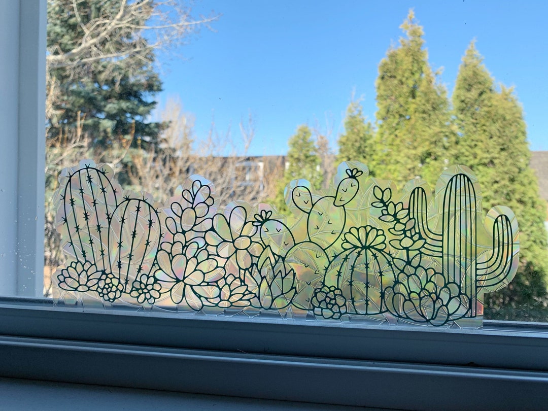 Cactai Border Suncatcher - Window Cling, Rainbow Maker, Reusable ...