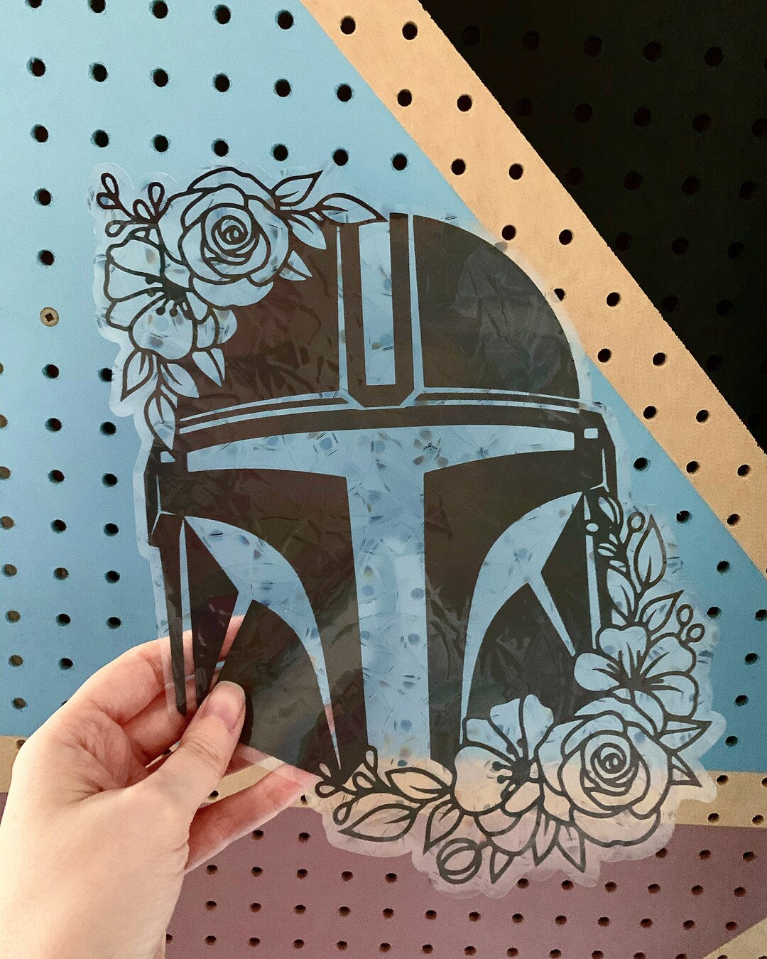 Mandalorian Din Djarin Suncatcher Window Decal, Sticker, Rainbows, Star ...