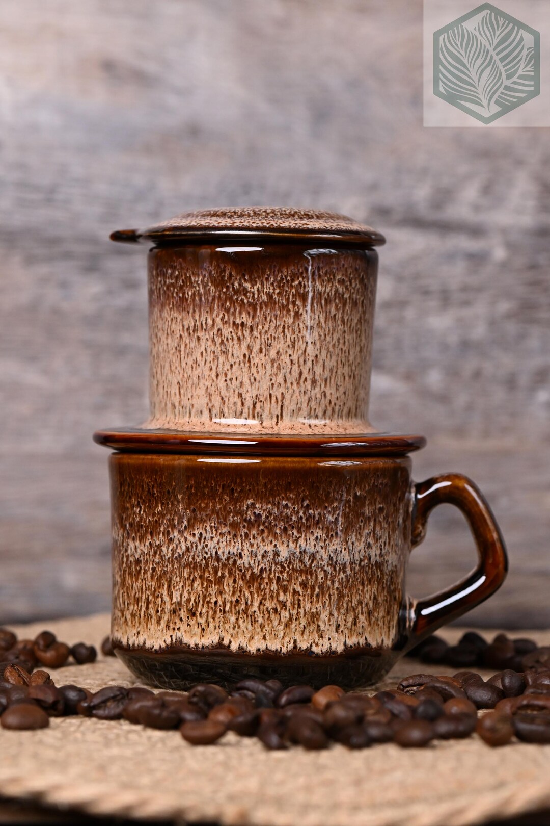 Handmade Mocha Cream Ceramic Coffee Set – Vietnamese Phin Filter & Mug ...