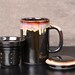 Midnight Ember Premium Glazed Ceramic Tea Mug With Infuser and Lid ...