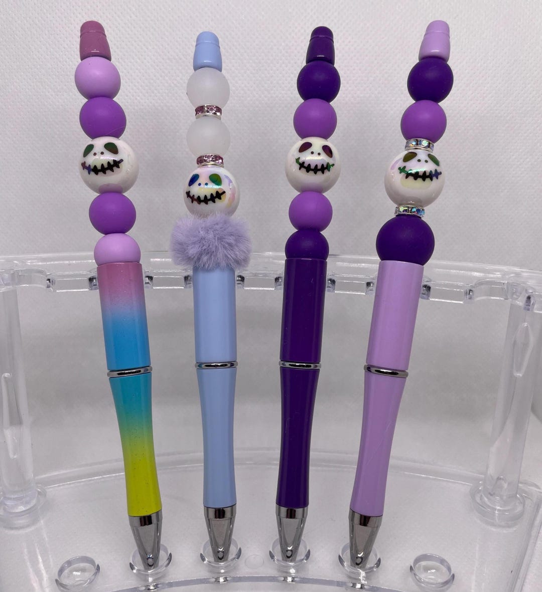 Smiley Skull Decorative Handmade Pens With Assorted Purple Silicone ...