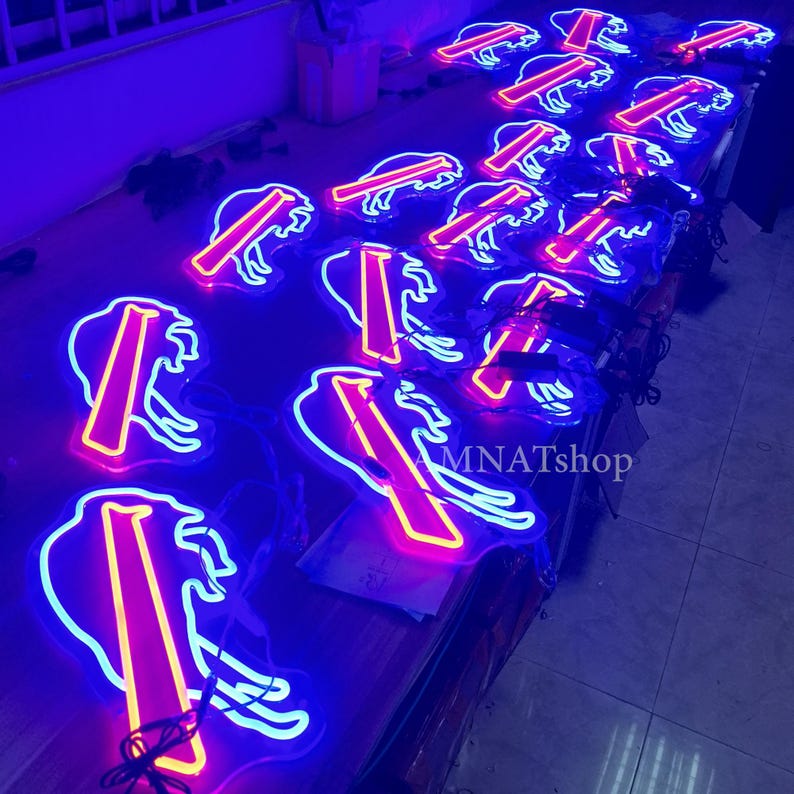 Buffalo Bills Football Neon Sign, Man Cave Bar Decor - Etsy