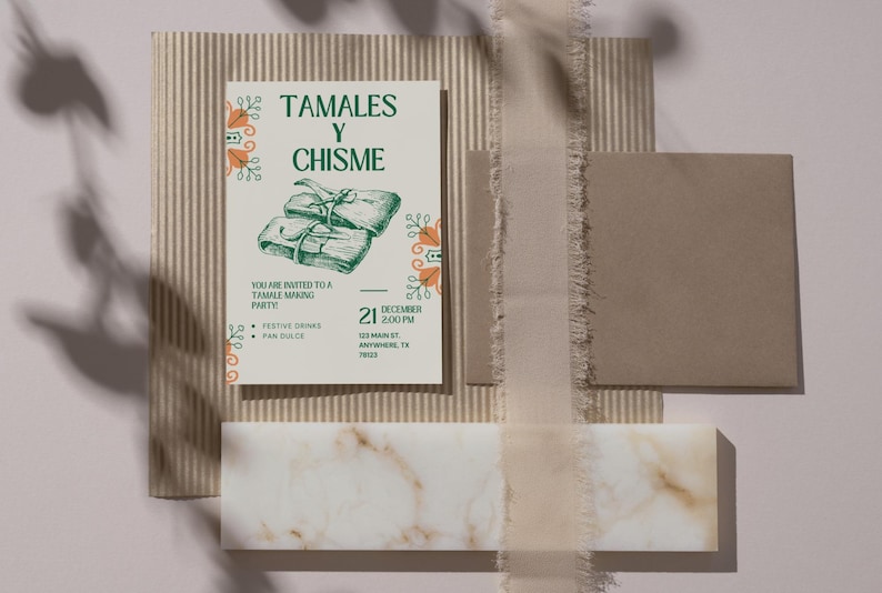Tamales Y Chisme Invitation | Tamale Party Invite Template | Mexican ...
