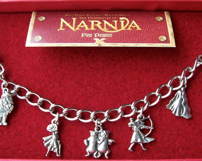 Chronicles of Narnia Pewter Charm Bracelet . 8 Character Charms ...