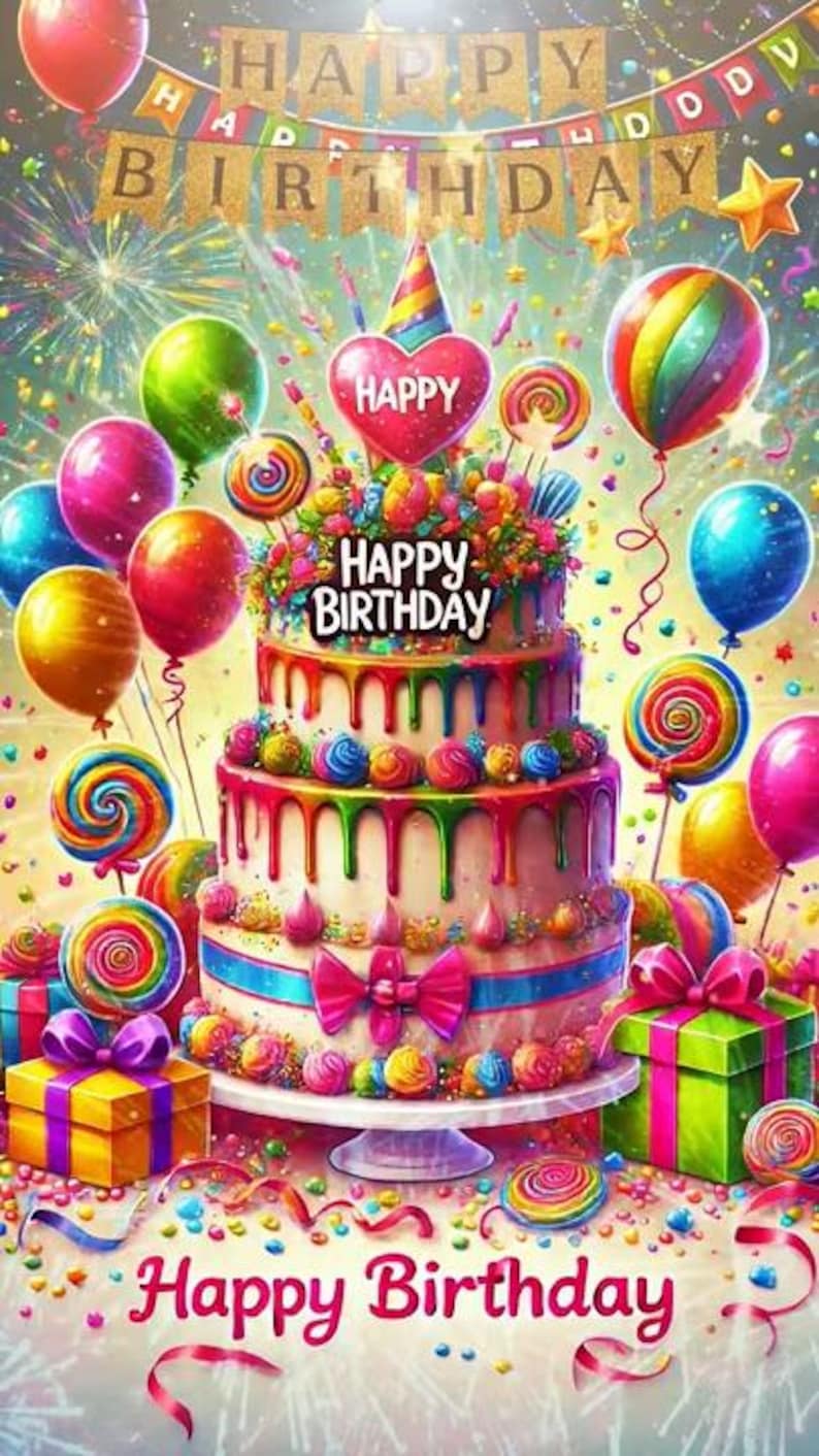 Happy Birthday Animated Video Digital Download All Ages - Etsy