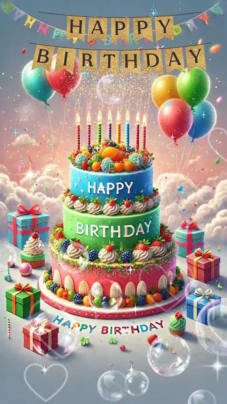 Happy Birthday Animated Video Digital Download All Ages - Etsy
