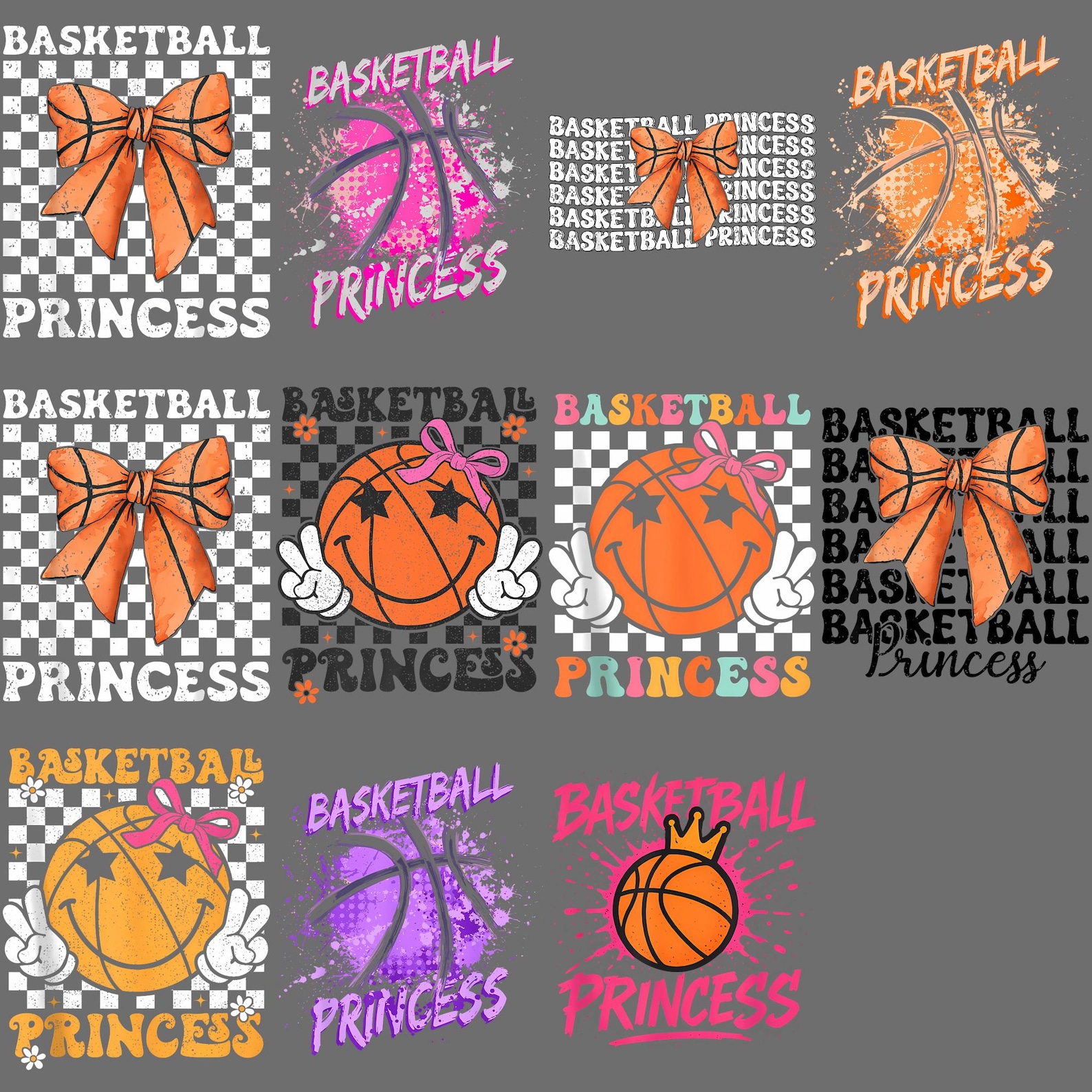 Basketball Princess PNG - Cute Girls Basketball Family Matching Clipart ...