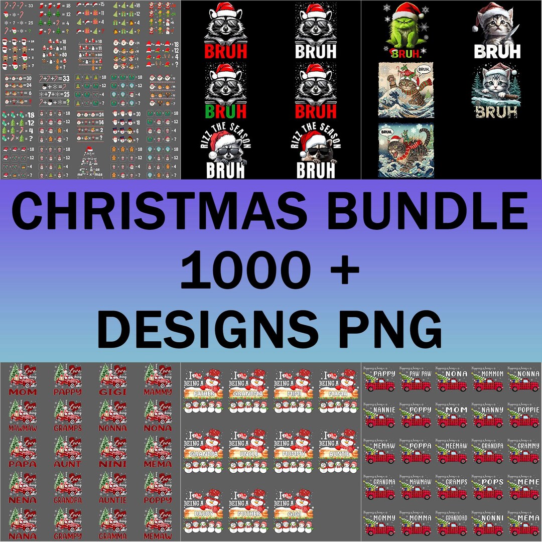 Bundle png de Noël - plus de 1000 cliparts du père Noël, conception de ...