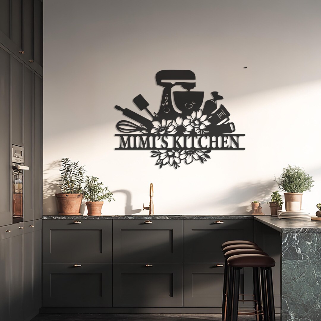 Mimis Kitchen Metal Wall Art, Custom Kitchen Wall Decor, Baking Lover ...