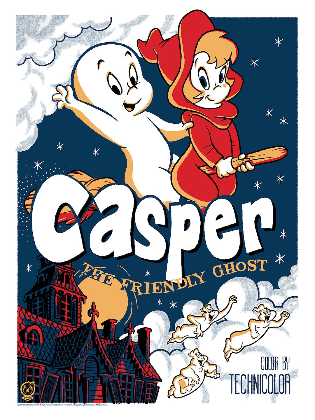Casper the Friendly Ghost - Screen Print - Etsy