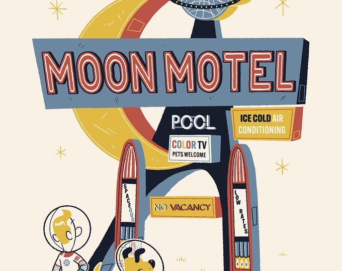 Moon Motel - Screen Print - Etsy