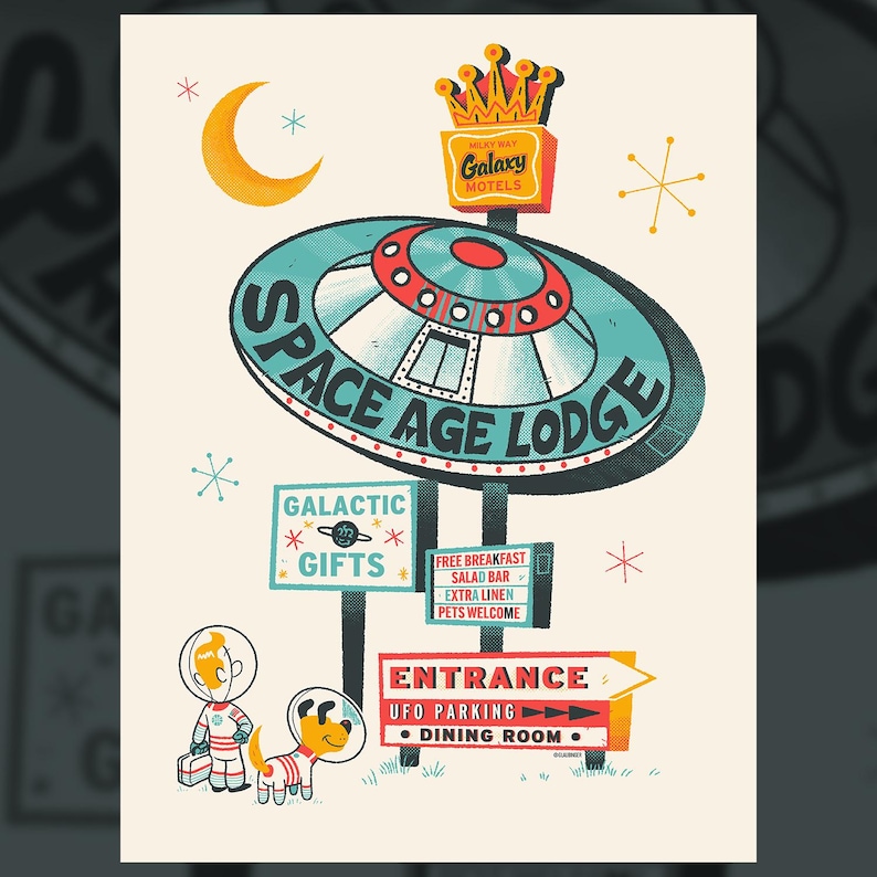 Space Age Lodge - Screen Print - Etsy