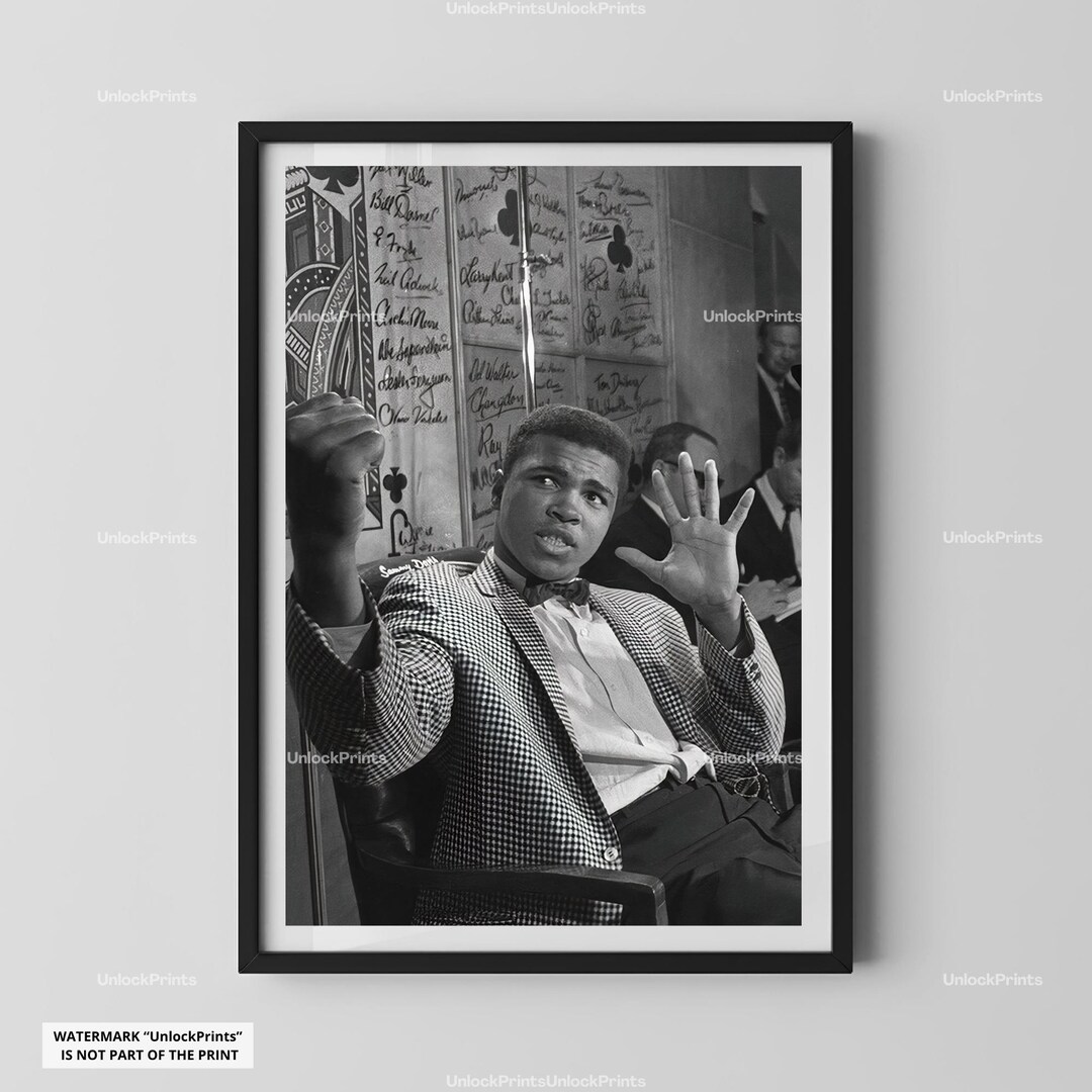 Muhammad Ali Print, Boxing Legend Poster, Sports Icon Wall Art ...