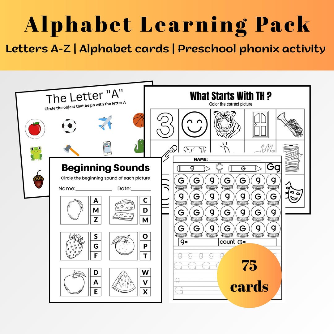 Printable Pack Alphabet Tracing Worksheets for Kids - Learn Letters A-Z ...