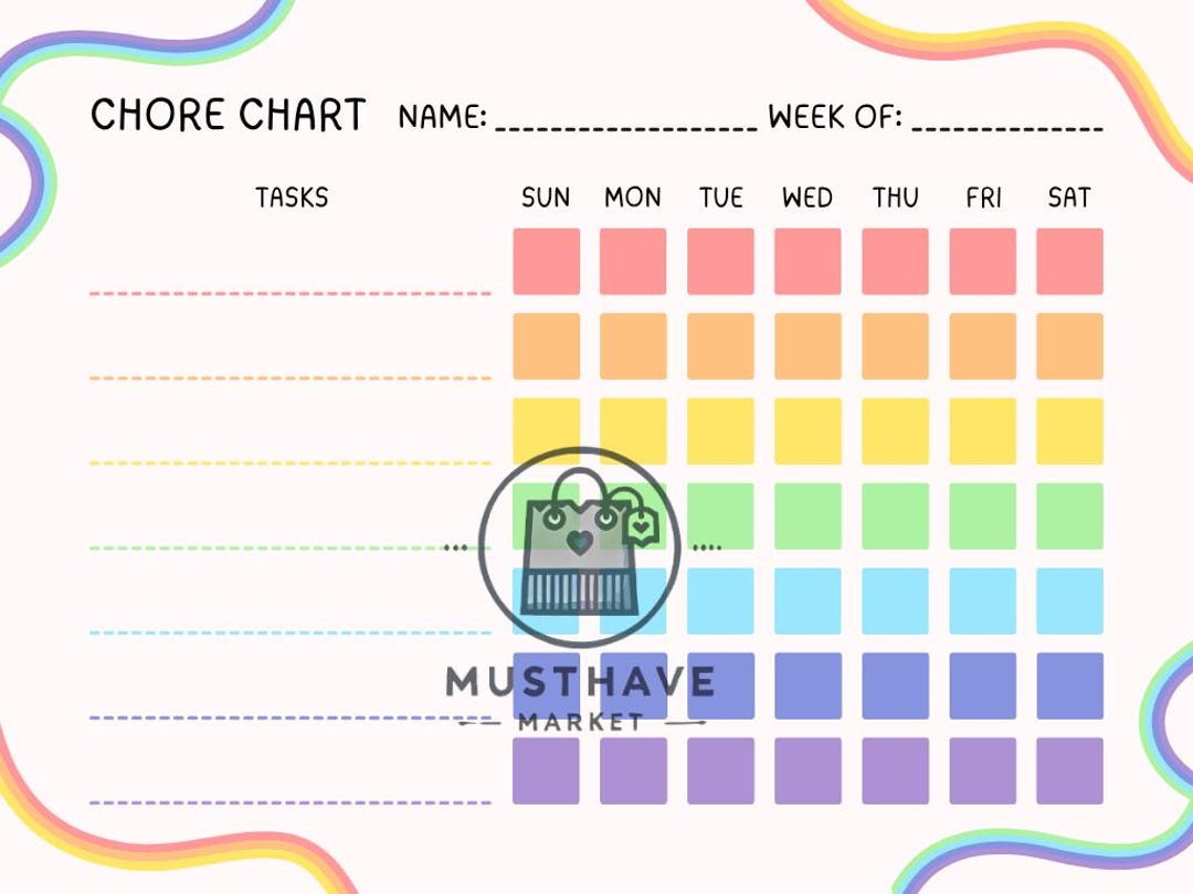 Editable Kids Chore Chart: Printable Family Routine Tracker (canva ...