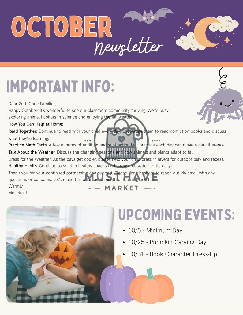 Editable Teacher Newsletter Template: Classroom Parent Communication ...