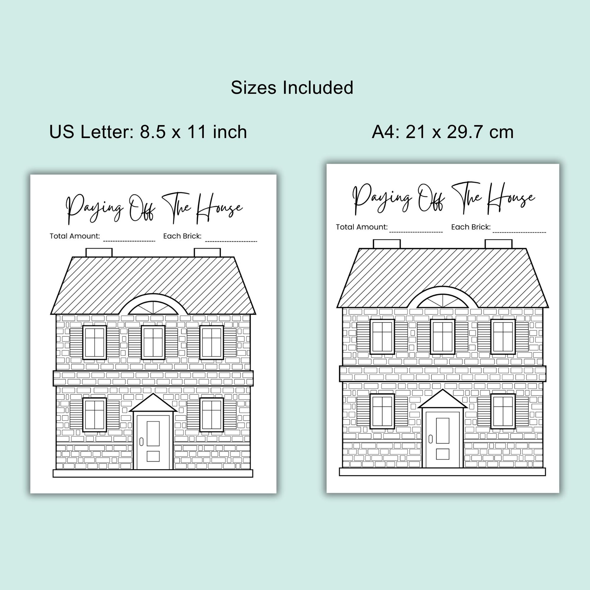 Mortgage Payoff Tracker Printable, Debt Pay off Coloring Page, House ...