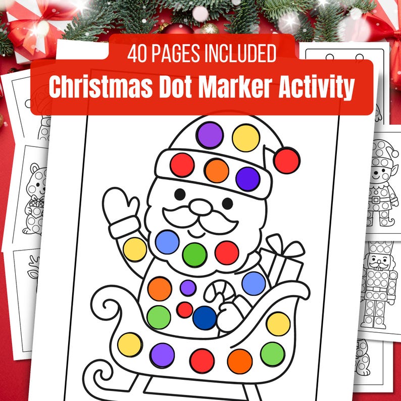 Christmas Dot Marker 40 Pages PDF Printable, Holiday Activities for ...