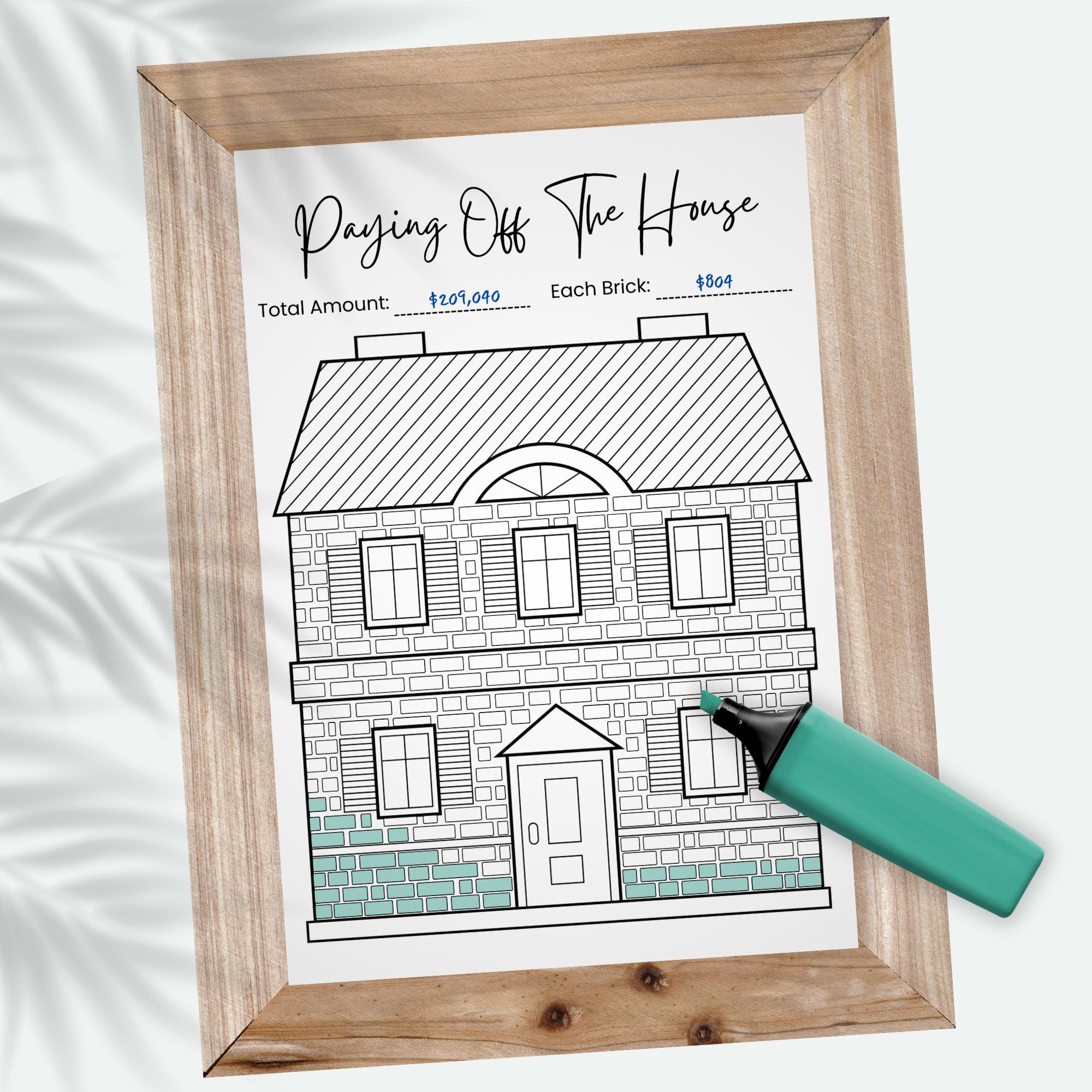 Mortgage Payoff Tracker Printable, Debt Pay off Coloring Page, House ...