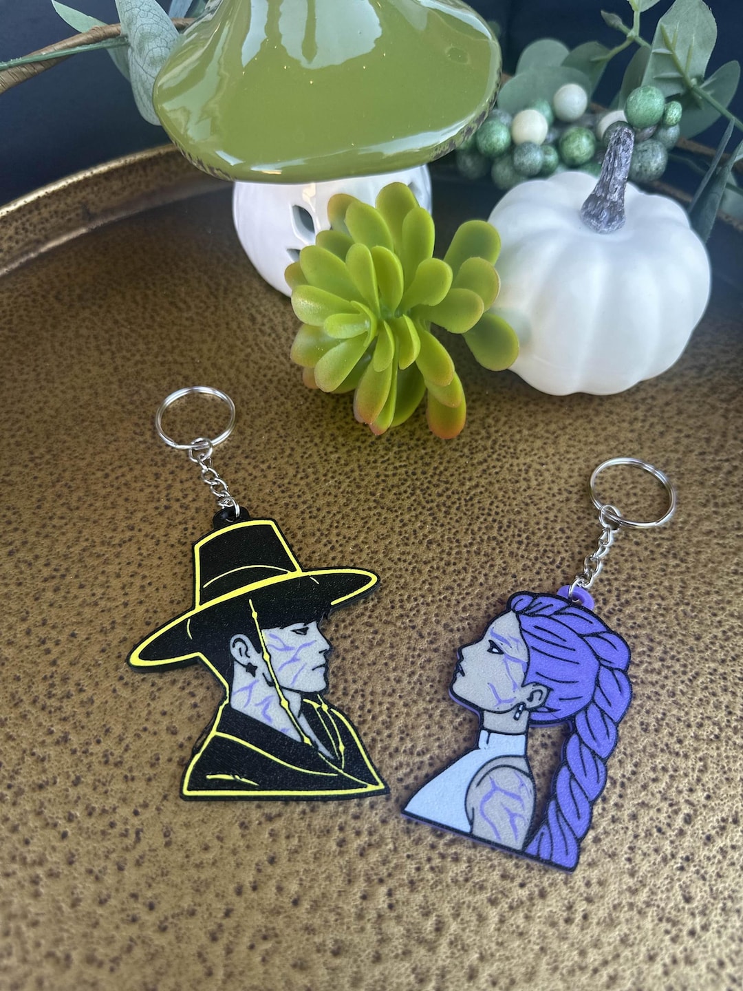 Jinu & Rumi Matching Keychain Set | K-pop Demon Hunters Anime Merch ...