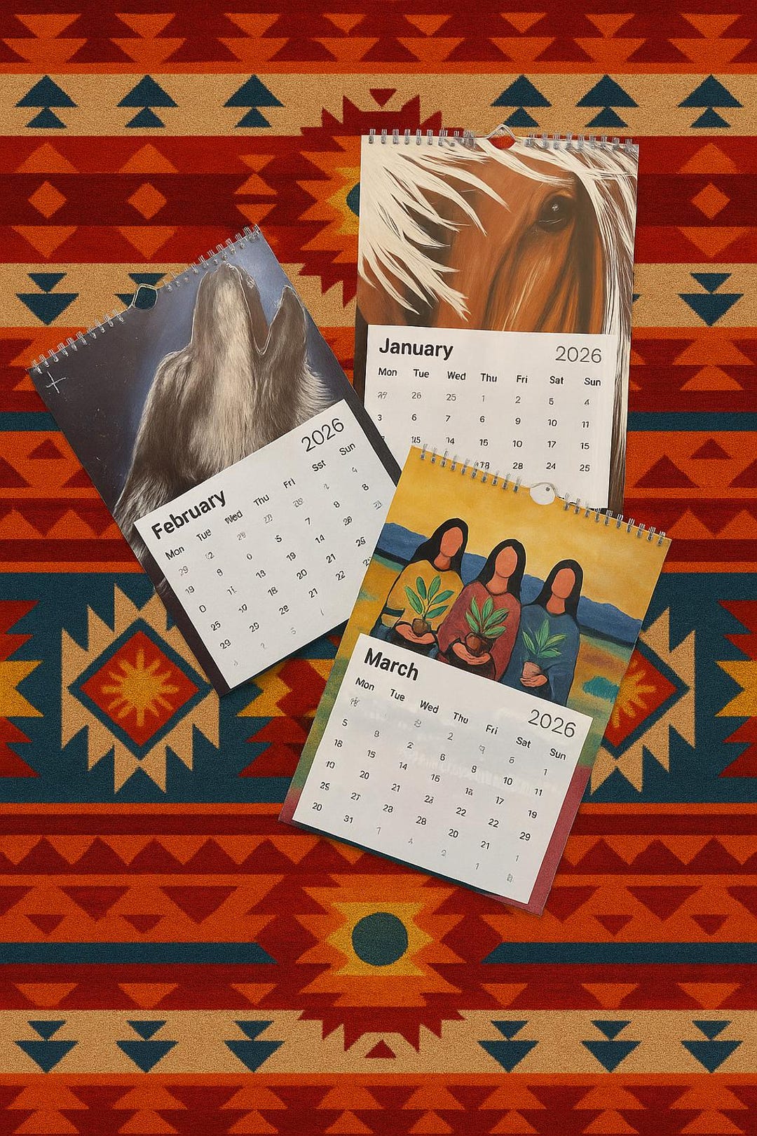 2026 Native American Art Wall Calendar, Indigenous Paintings, Cherokee ...