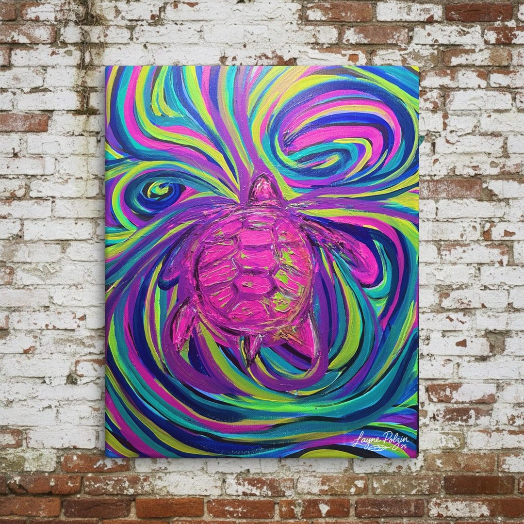 Shell of Thunder Turtle Canvas Print | Cherokee Spirit Turtle Art - Etsy