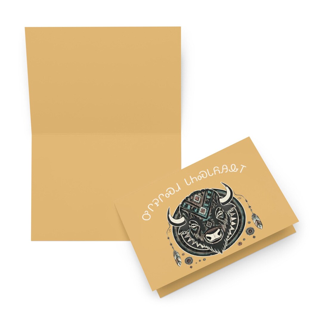 Buffalo Tribal Spirit Cherokee Greeting Card | Native American Buffalo ...