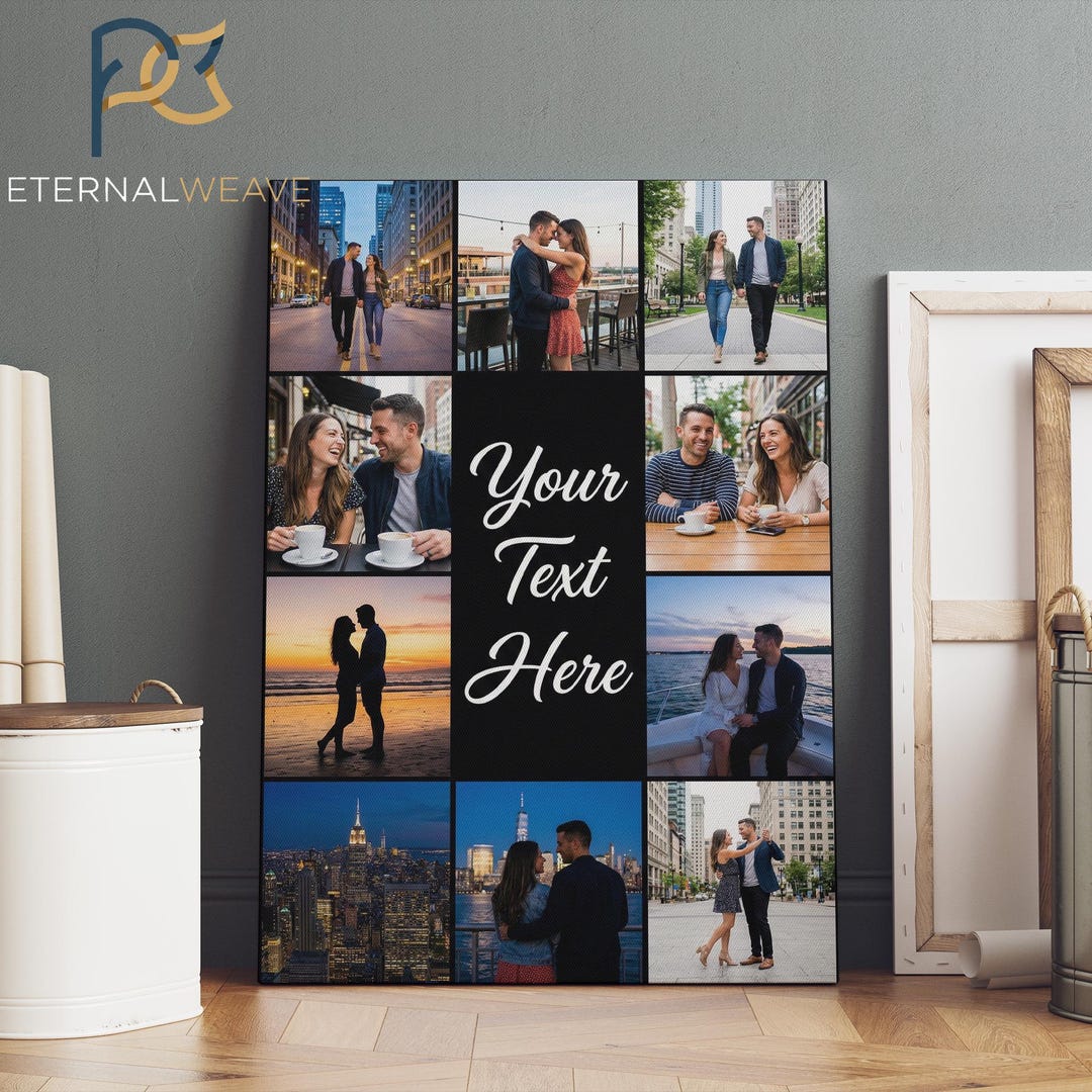 Custom Couple Photo Collage Canvas | Personalized Anniversary Gift for ...