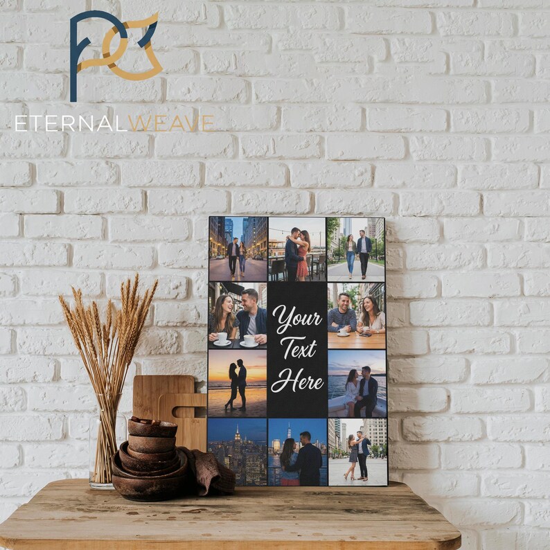 Custom Couple Photo Collage Canvas | Personalized Anniversary Gift for ...