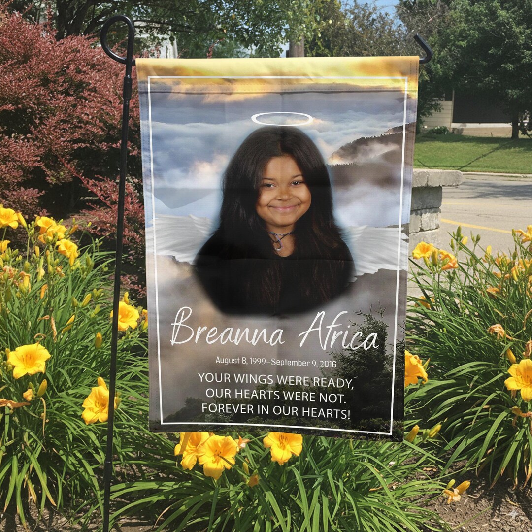 Personalized Angel Memorial Garden Flag, Angel Garden Flags, Memorial ...