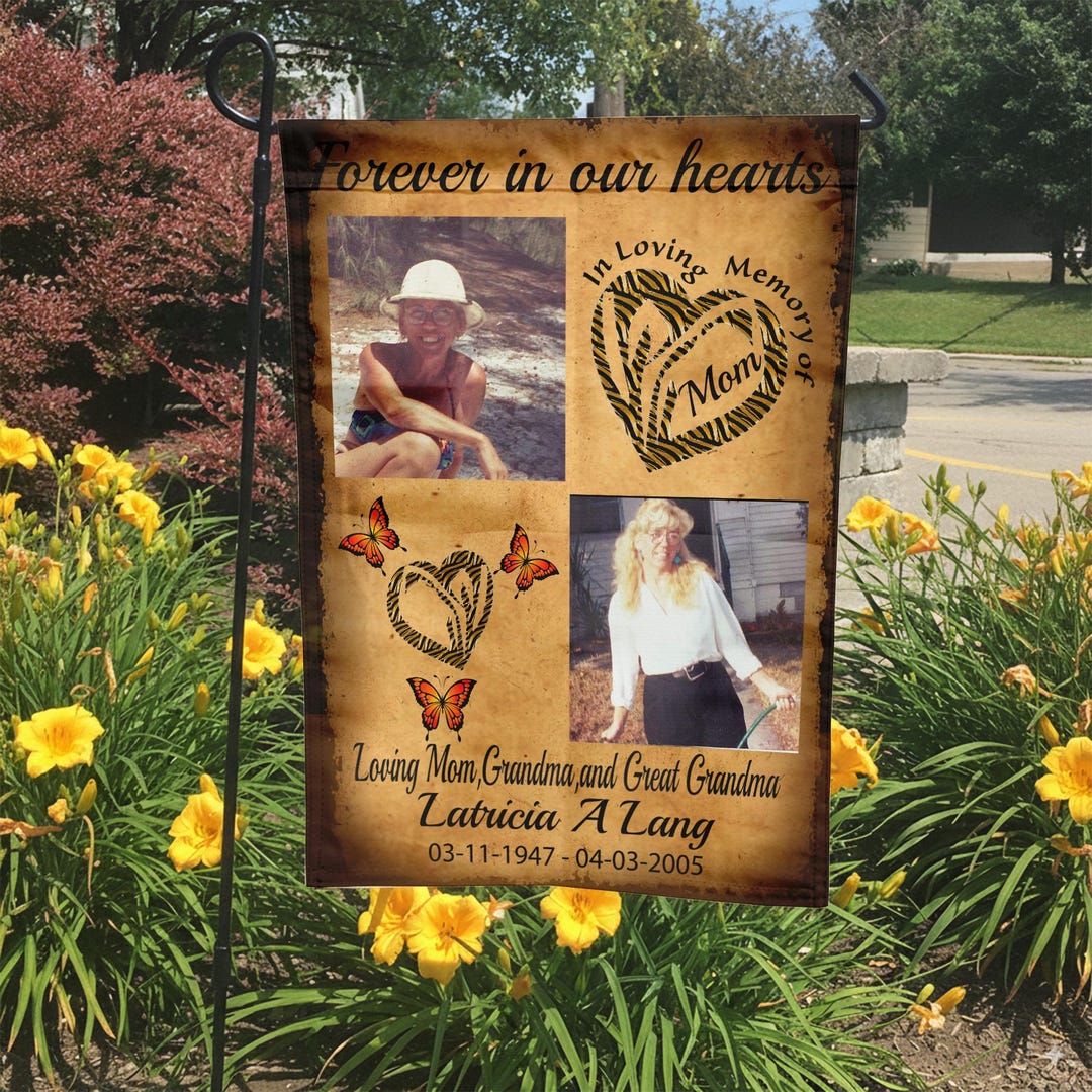 Loving Mom Flag, Forever in Our Hearts Flag, Funeral Service Flag ...
