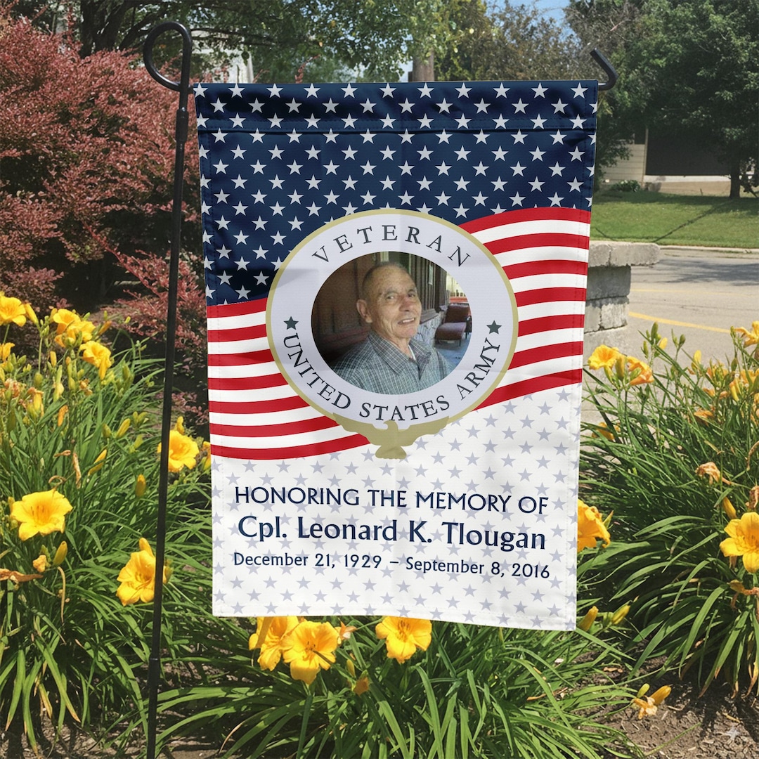 Veteran Memorial Flag | Personalized Military Grave Marker | in Loving ...