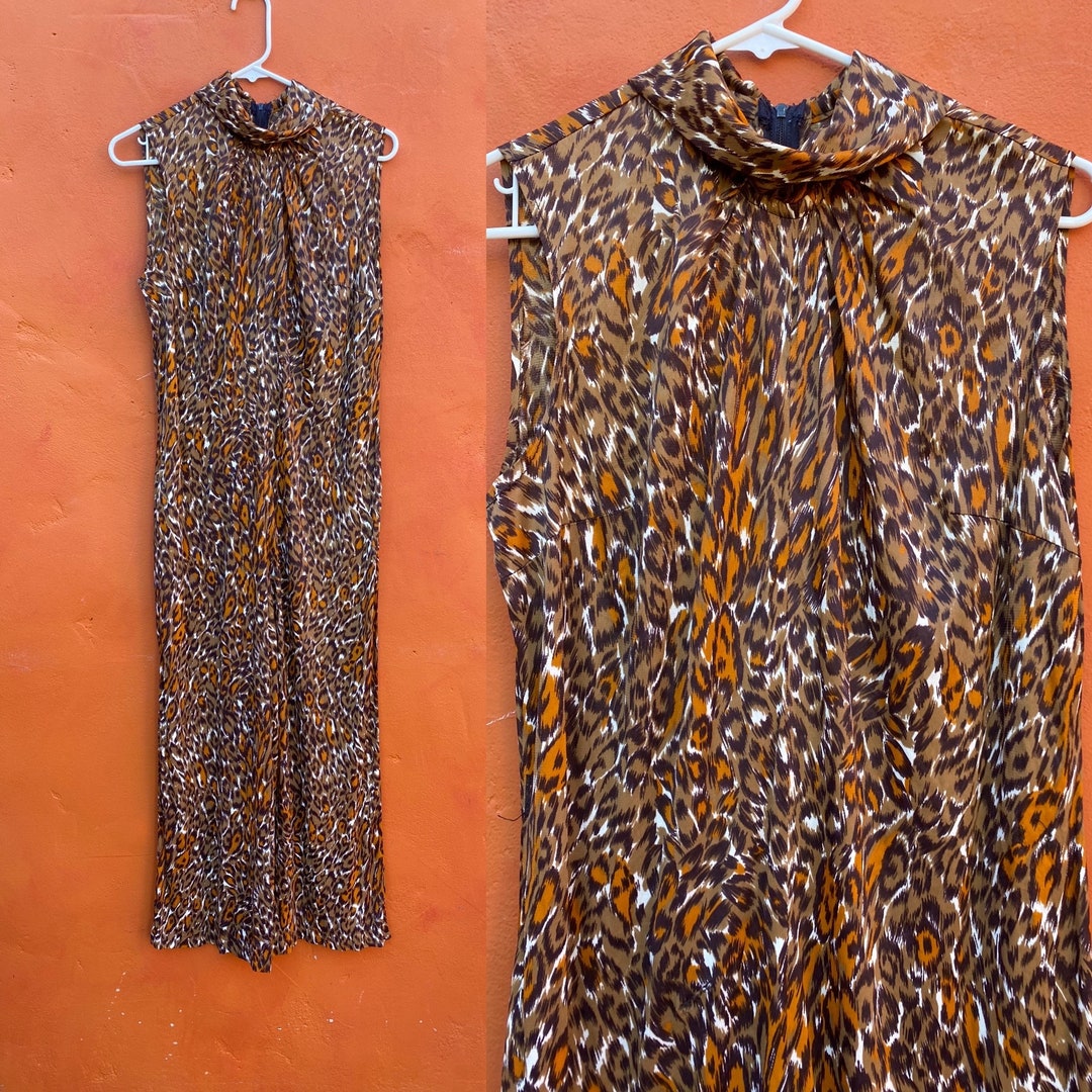 Vintage 1960s Leopard Print Palazzo Jumpsuit. Hippie Boho Maximalist ...