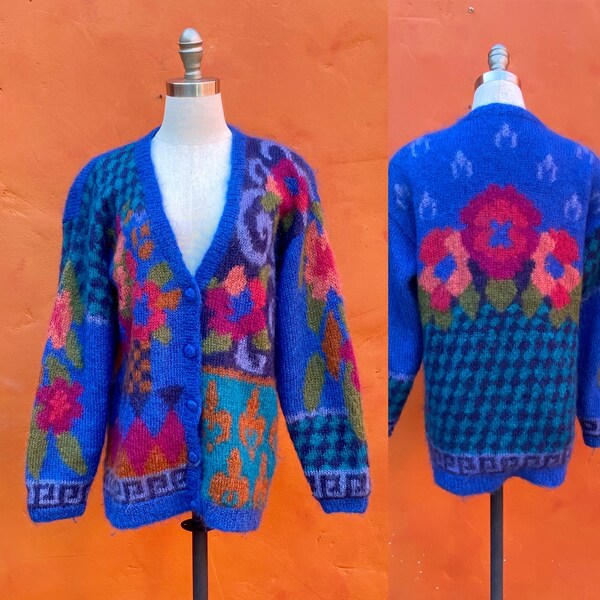 90s Colorful Sweater - Etsy