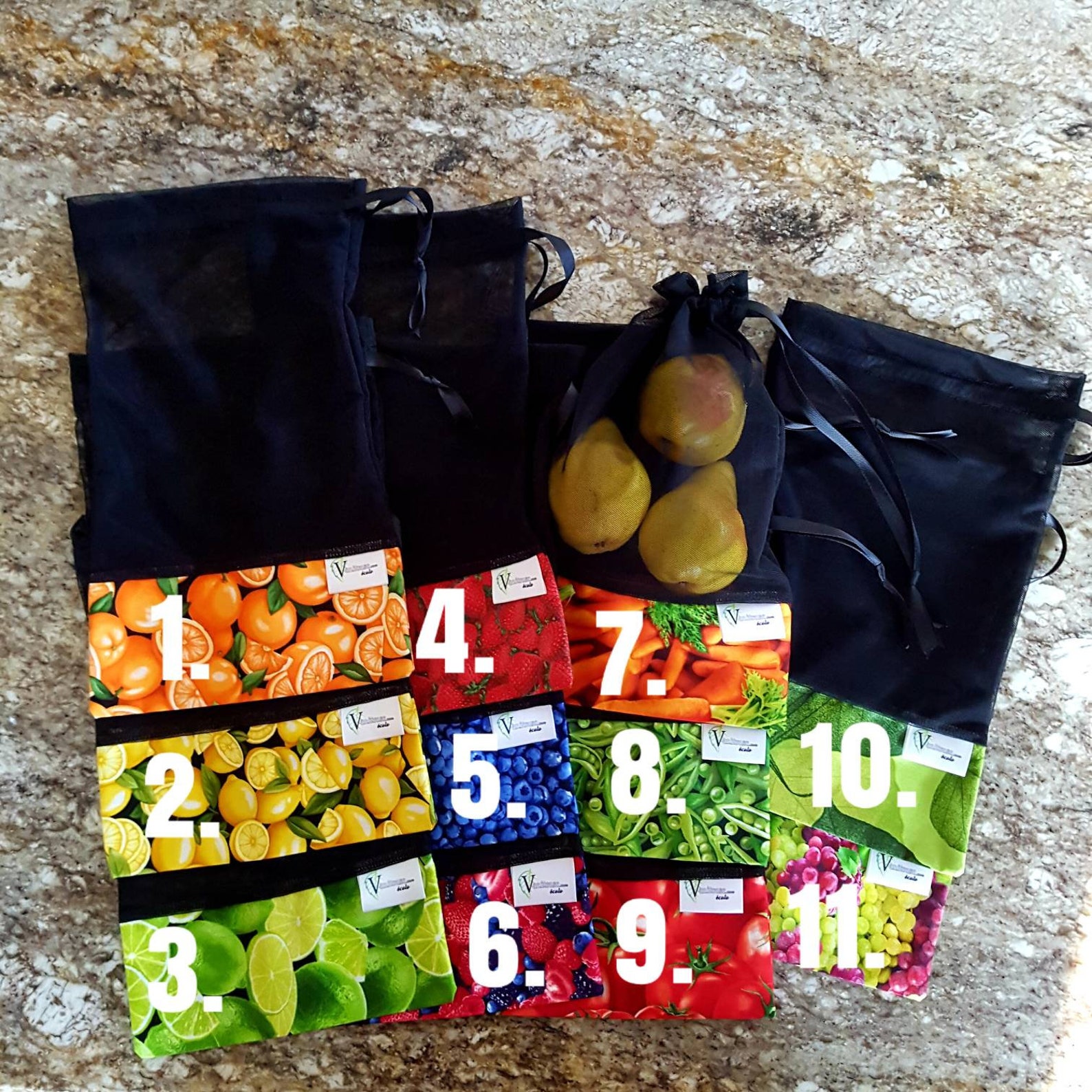 Sac En Filet Extensible Noir Pour Fruits Et Légumes Ultra Durable ...