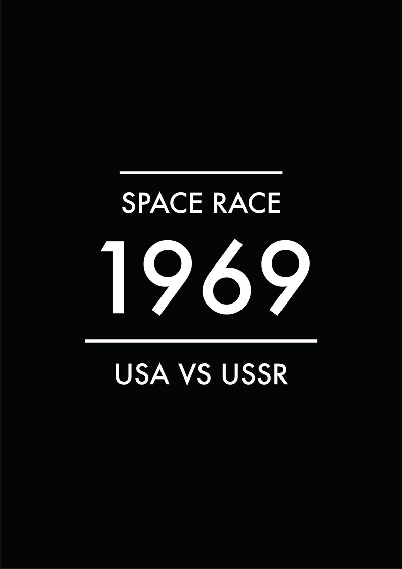 1969 Space Race Poster – USA Vs USSR | Minimalist Digital Download - Etsy