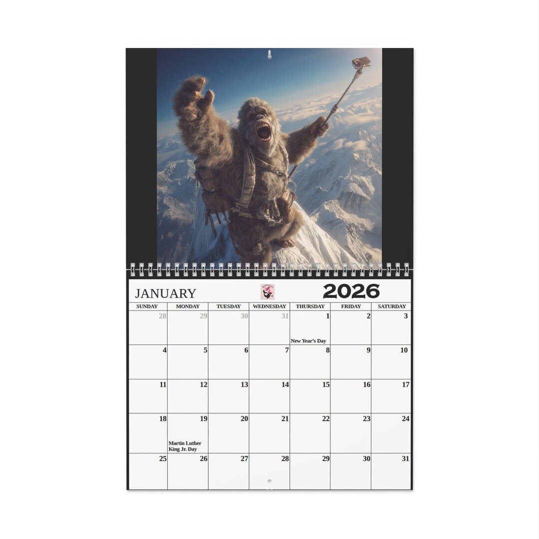 2026 Adventure Yeti Wall Calendar Bigfoot Calendar - Etsy