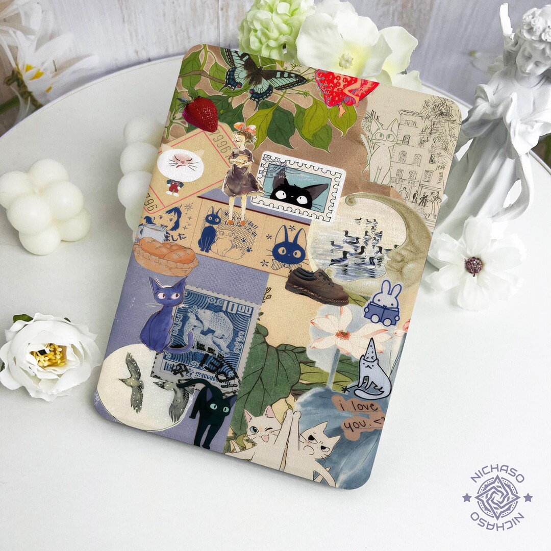 Anime Cat Kindle Case With Hand Strap for Paperwhite 12 11th,kindle 6 6 ...