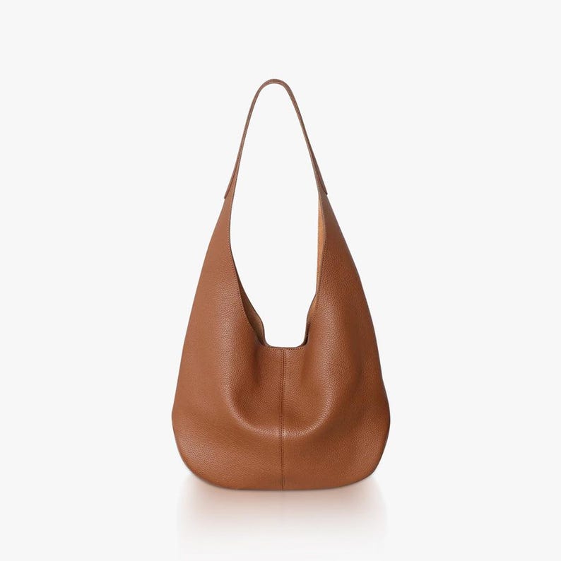 Handmade Black Leather Hobo Bag: Soft Slouchy Crescent Tote With Pouch ...