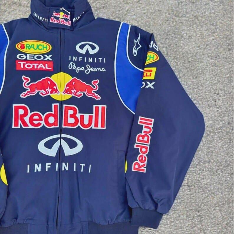 Vintage F1 Racing Jacket: Embroidered Red Bull Cotton, Padded - Etsy UK