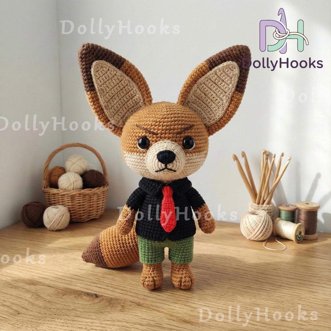 Zootopia Finnick Crochet Doll, Custom Fennec Fox Doll, Zootopia Nick ...