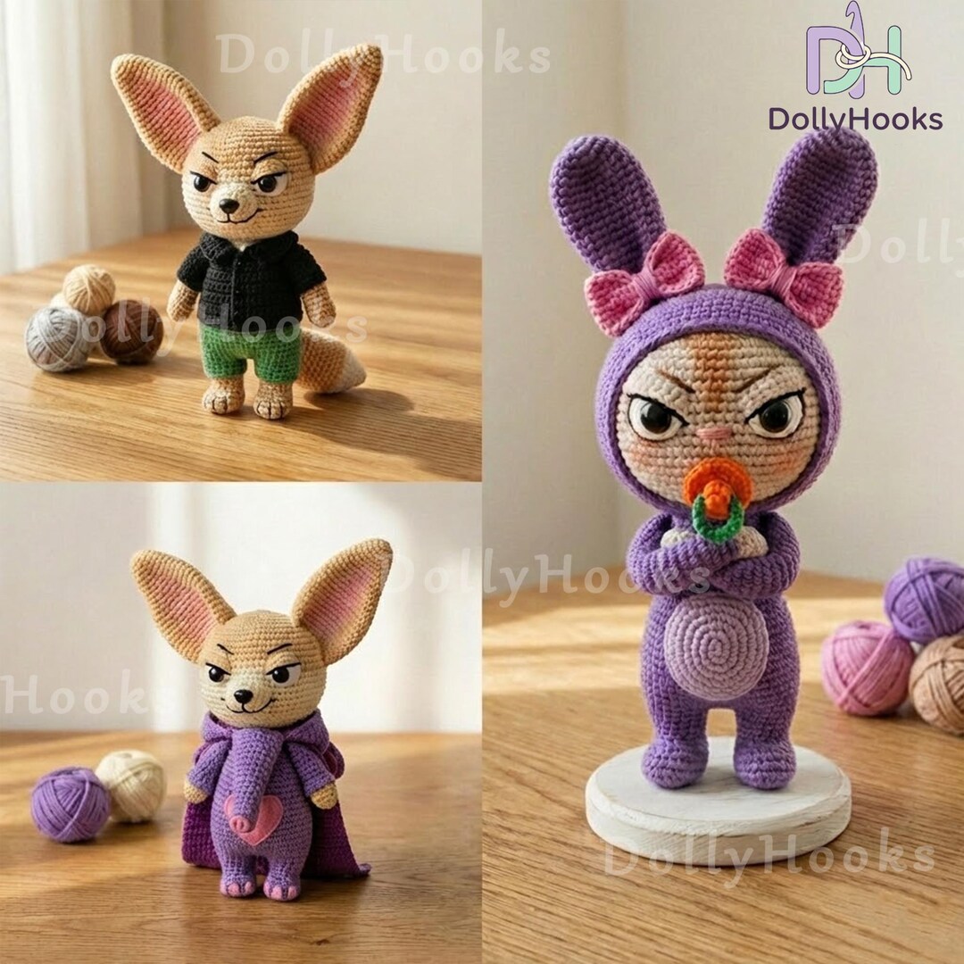 Handmade Finnick Crochet Doll, Zootopia Finnick Costume Doll, Finnick ...