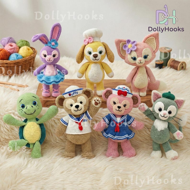 Handmade Duffy Bear Crochet Doll, Duffy Bear Amigurumi Doll, Disney ...