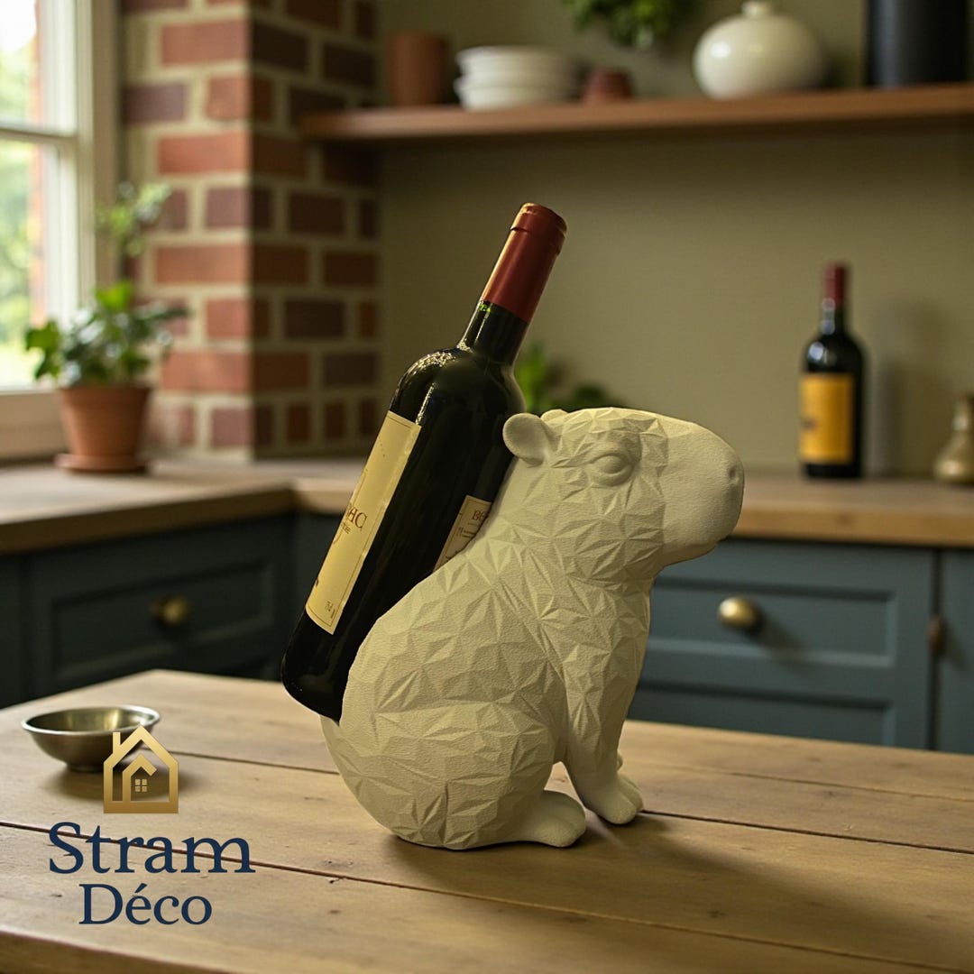 Capybara Wine Bottle Holder 75 Cl – Modern Design Stand in Bio-based ...