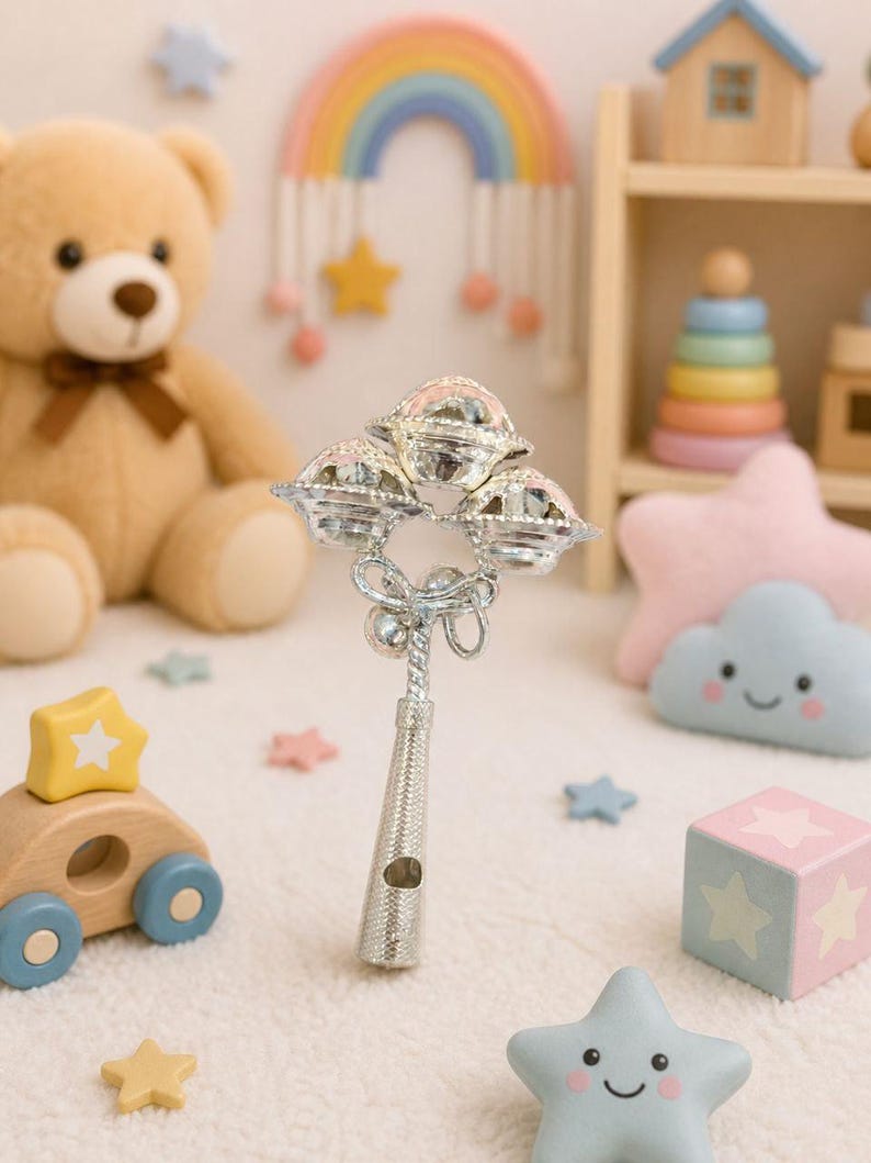 Sterling Silver Krishna Jhunjhuna Toy Pendant | Traditional Indian Baby ...